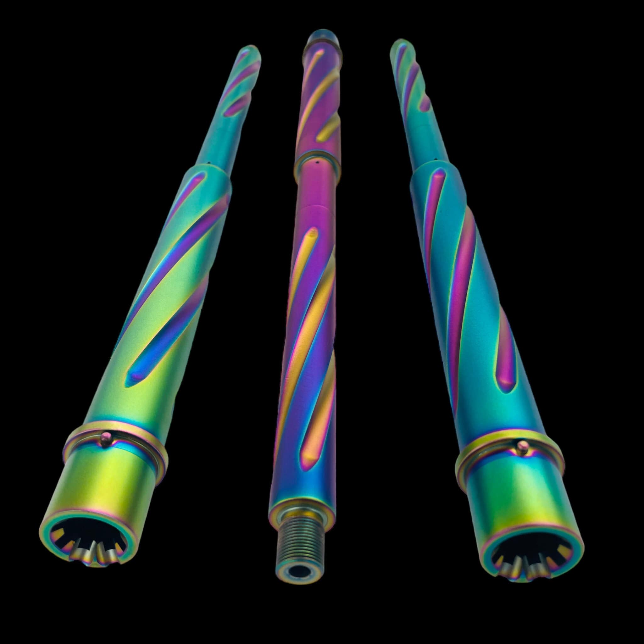 16″ Spiral Flute Rainbow PVD Oilslick .223 Wylde SS Ar15 Barrel - Mid ...