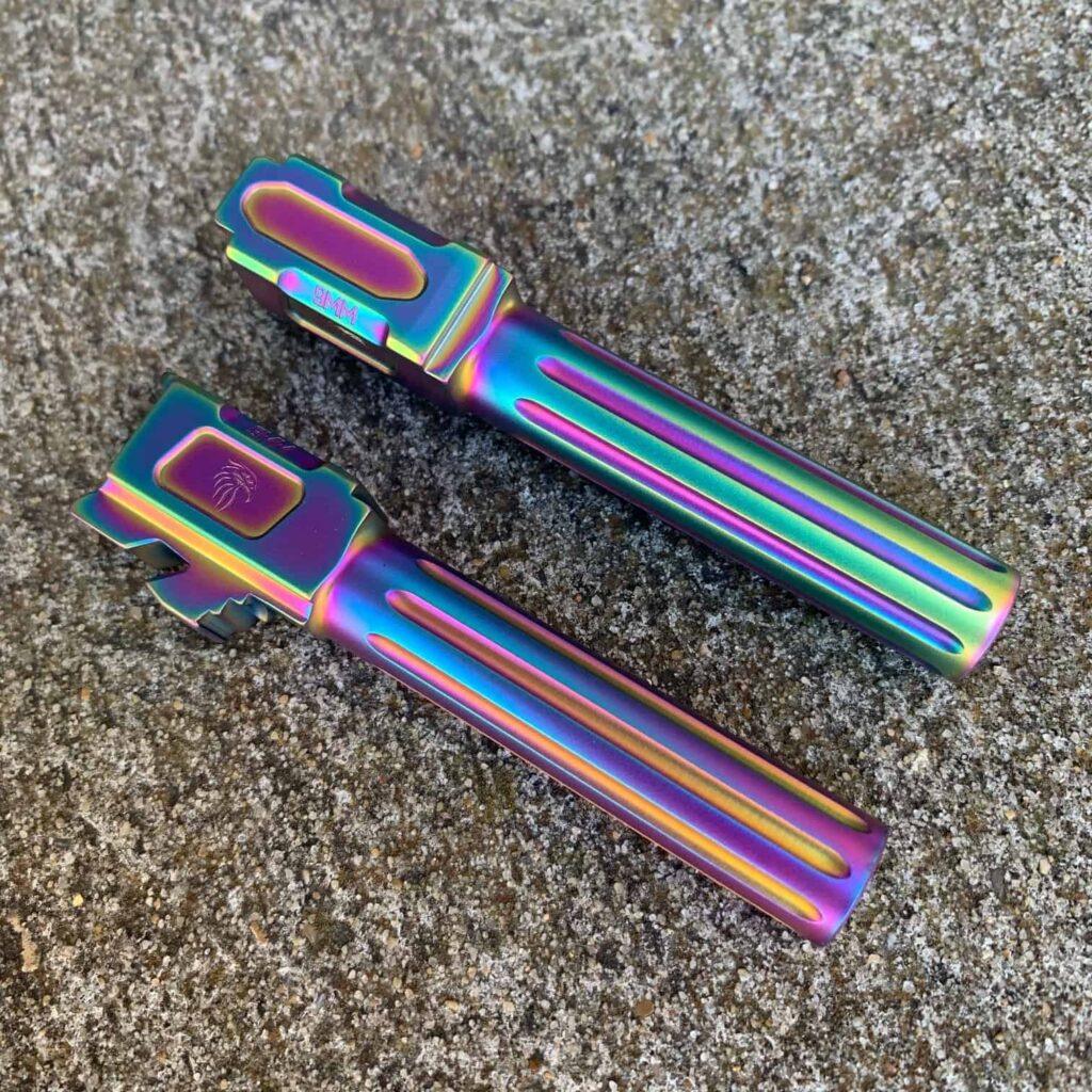 G19 glock 19 match grade stainless barrel - fluted chameleon rainbow ...