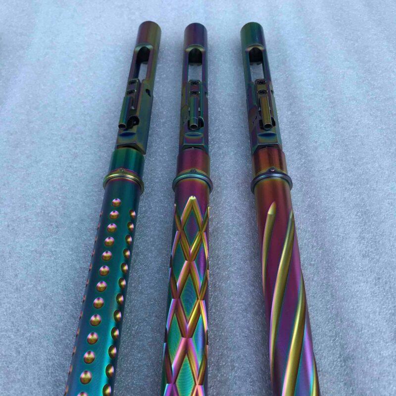 18″ Spiral Flute Rainbow PVD Oilslick .223 Wylde SS Ar15 Barrel - Mid ...
