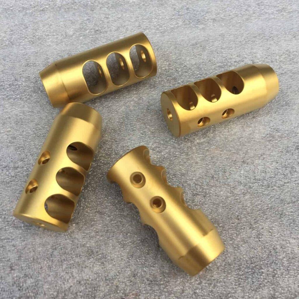 TiN Titanium Nitride Gold 1/2-28 Muzzle Brake Comp - Mid State Firearms