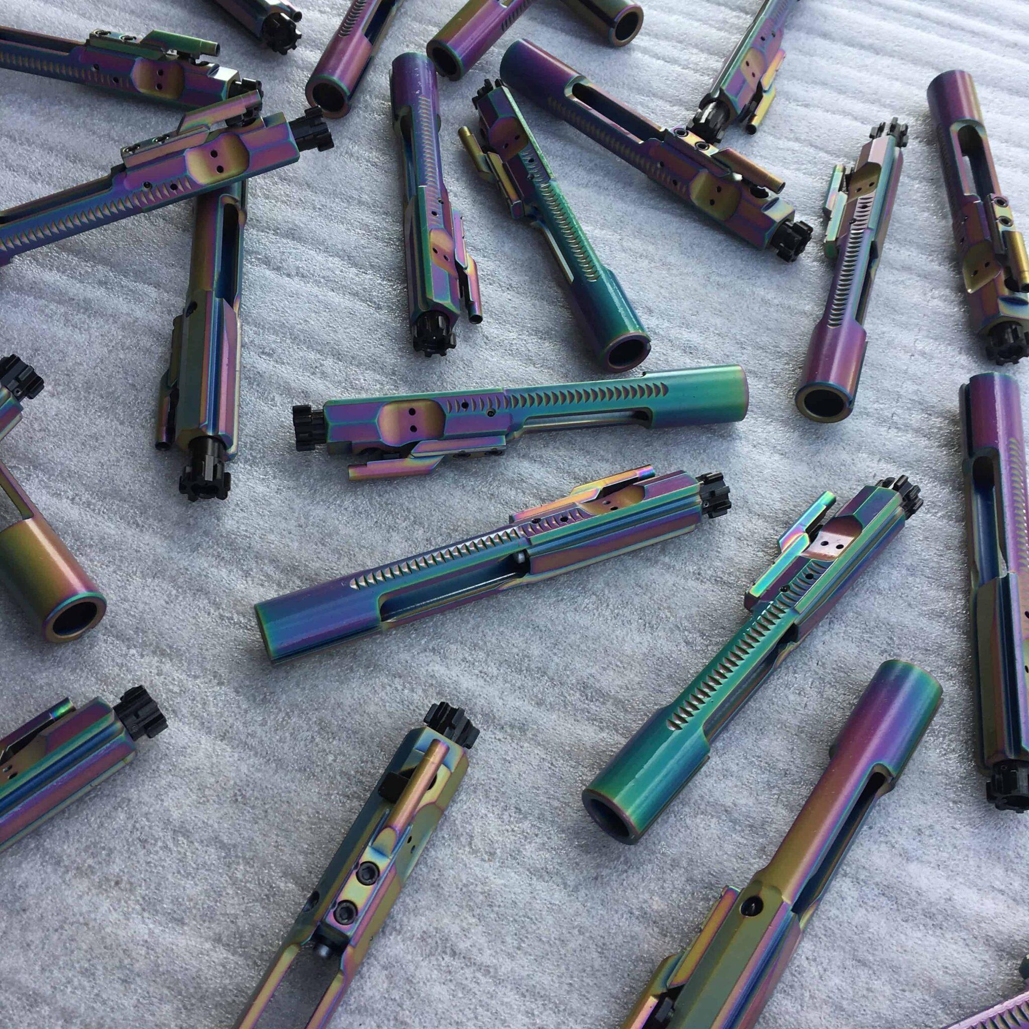 Left Handed Chameleon OilSlick Rainbow PVD Ar15 Bolt Carrier Group ...