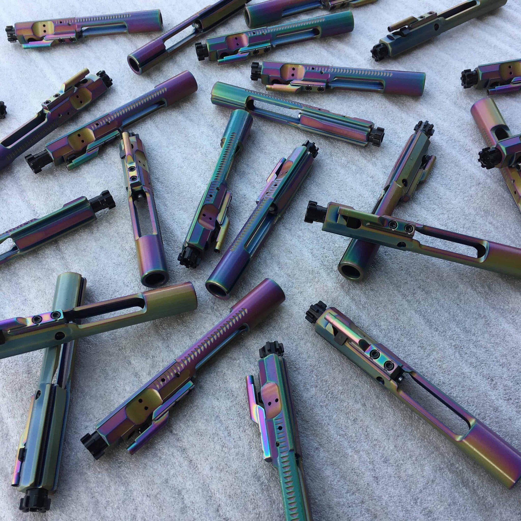 Left Handed Chameleon OilSlick Rainbow PVD Ar15 Bolt Carrier Group ...