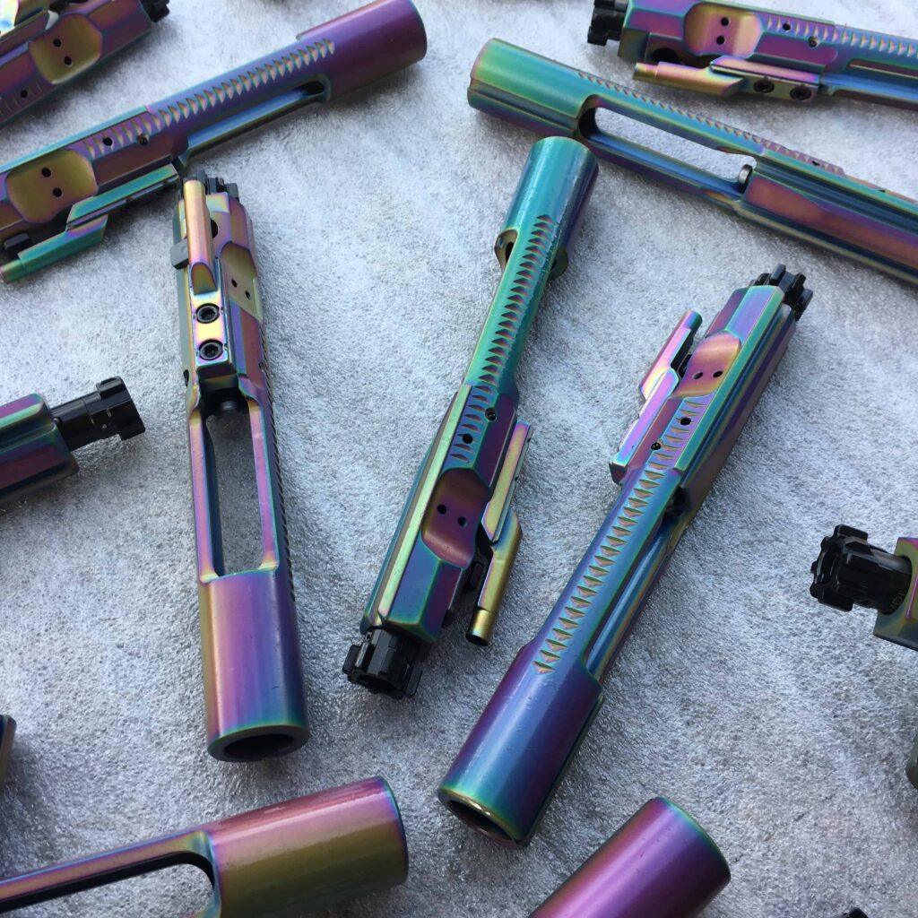 Left Handed Chameleon OilSlick Rainbow PVD Ar15 Bolt Carrier Group ...