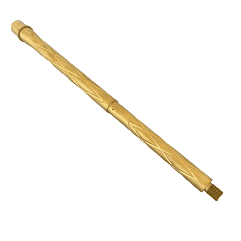 16″ 223 Wylde 1:8 Diamond Fluted Midlength Ar15 Barrel – TiN Gold - Mid ...