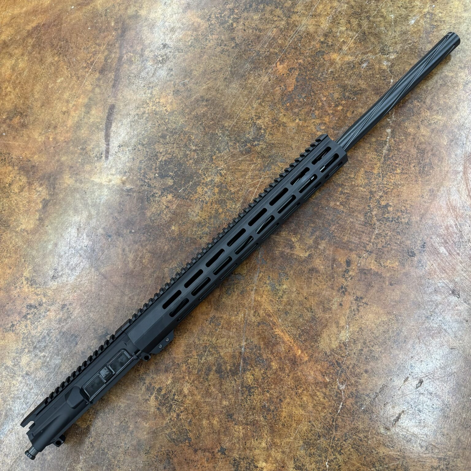 24” 223 Wylde Bull Barrel Ar15 Upper, black spiral fluted/crowned with ...