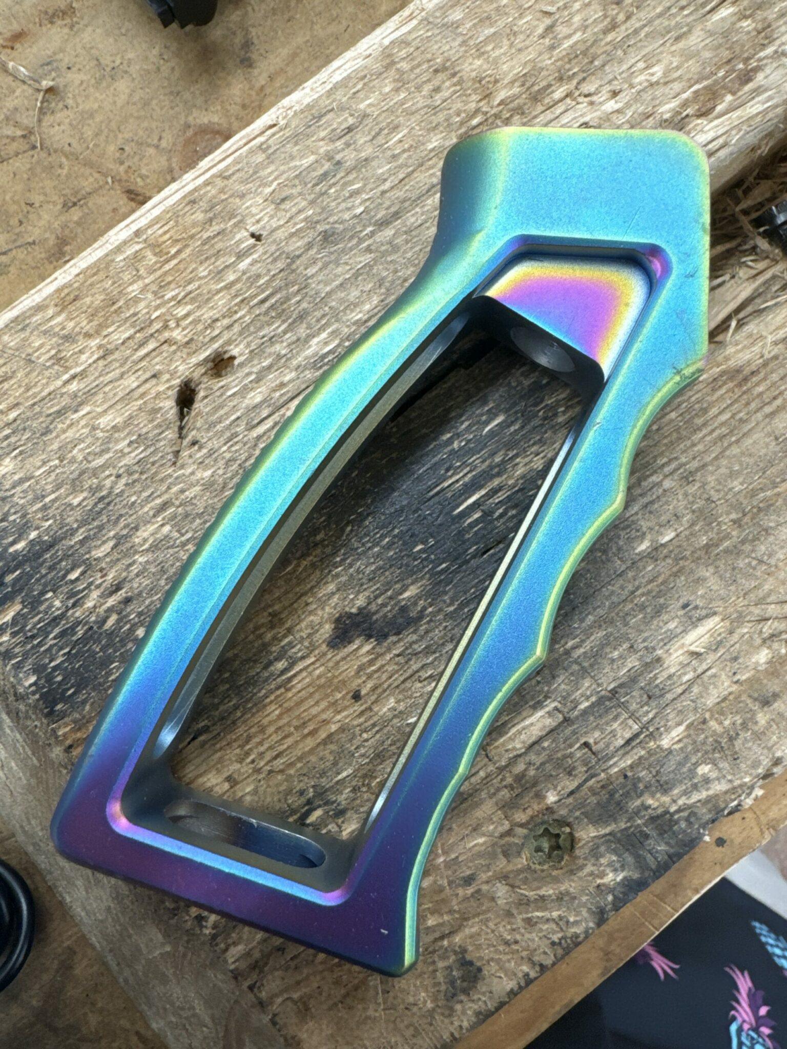 Blemished oilslick rainbow chameleon pvd ar15 pistol grip - Mid State ...